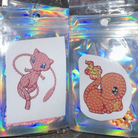 Pokemon | Toys | Pokemon 5d Sticker Kit Diy Craft Charmander Mew ...